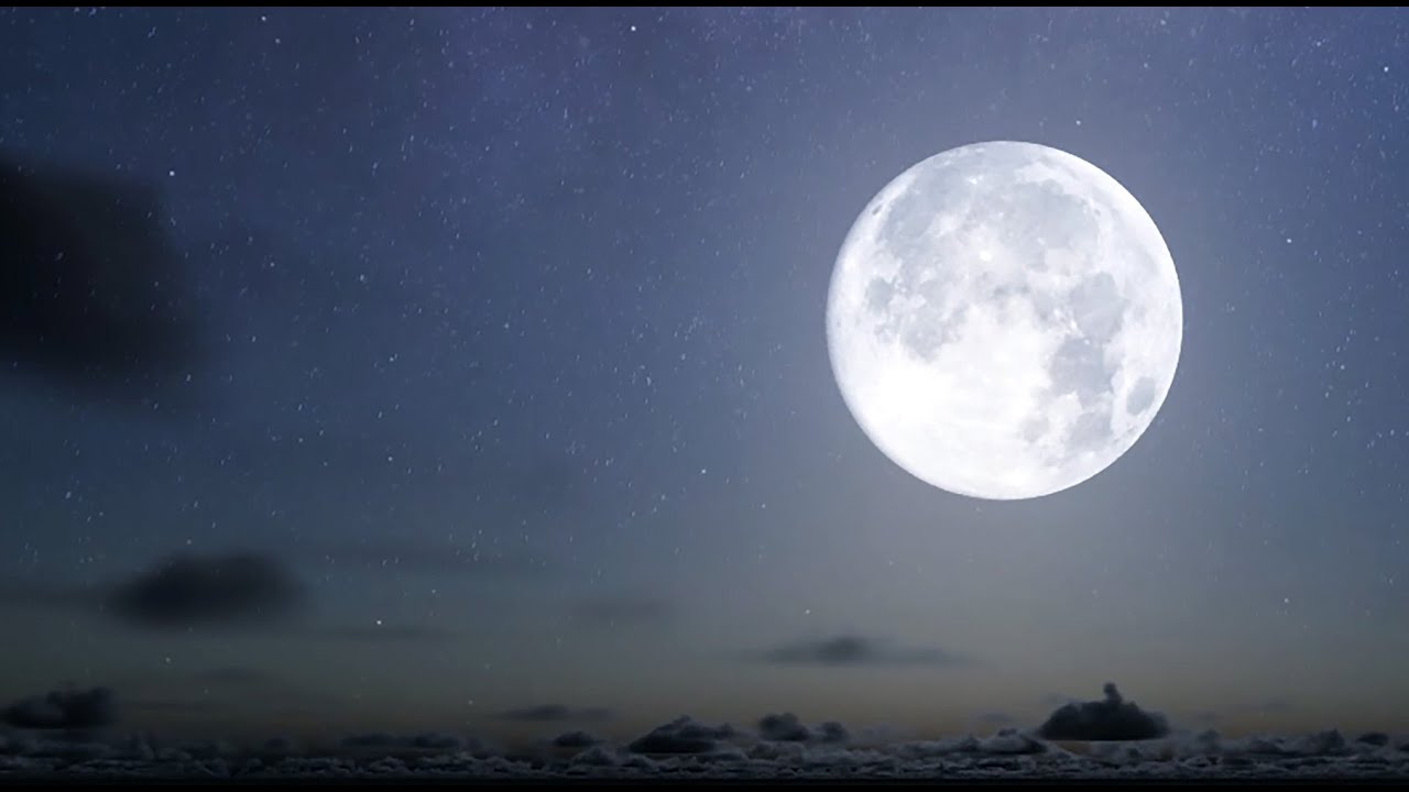 Relax to the sound of waves staring to the Moon and Ocean | Sound for ...