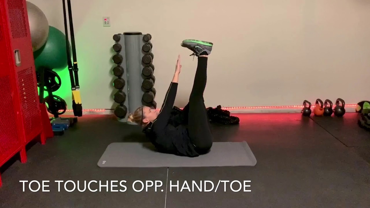 Toe Touches Opposite Hand to Toe - YouTube