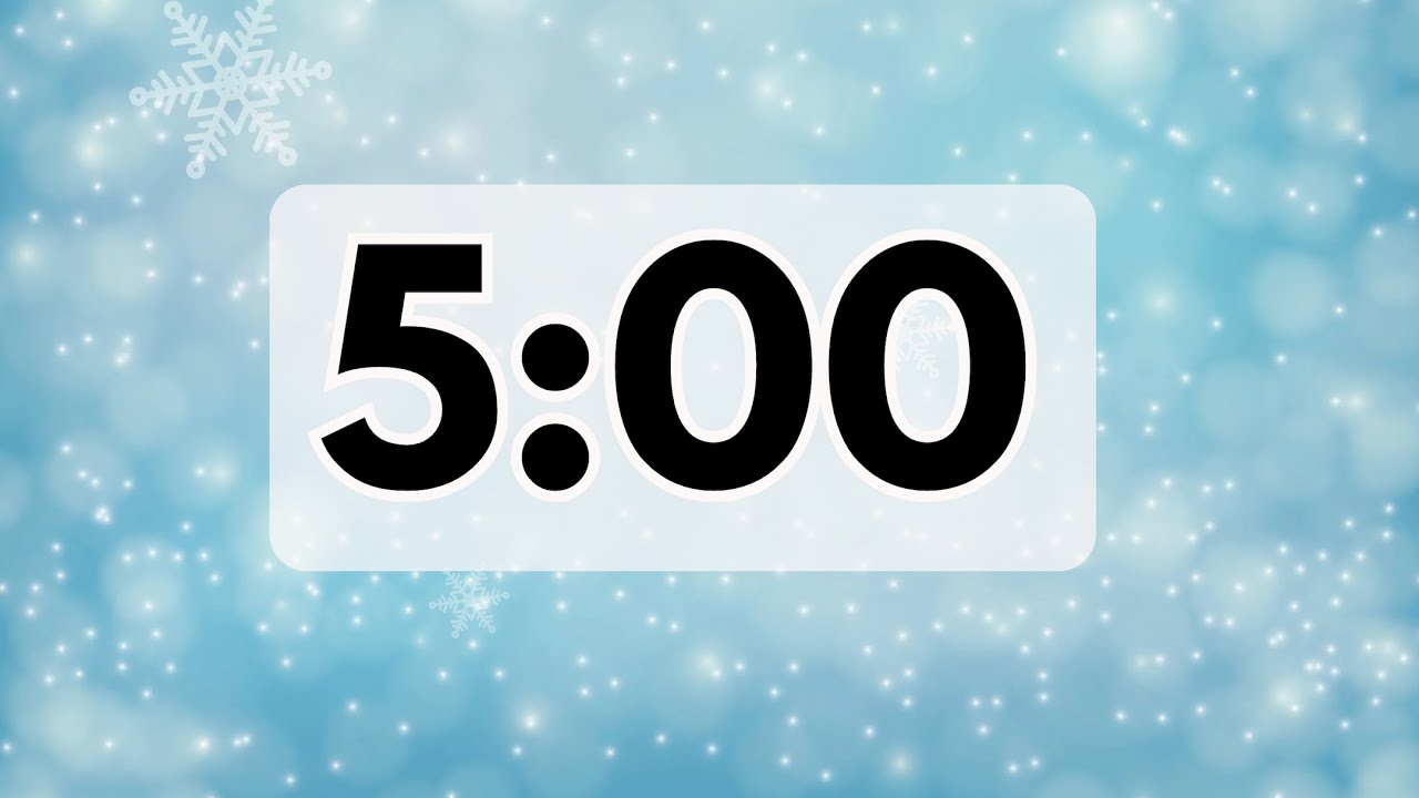 5 Minute Winter Countdown Timer with Bell, No Music - YouTube