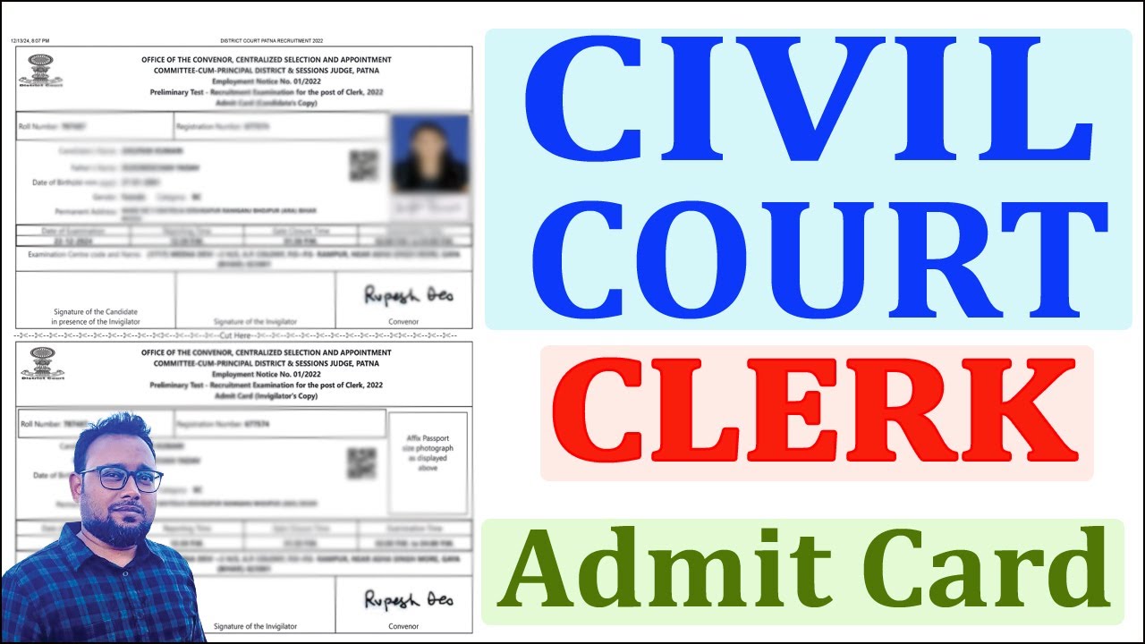 Civil Court Admit Card || Clerk Peon || Exam 22/12/2024 || Reg Password ...