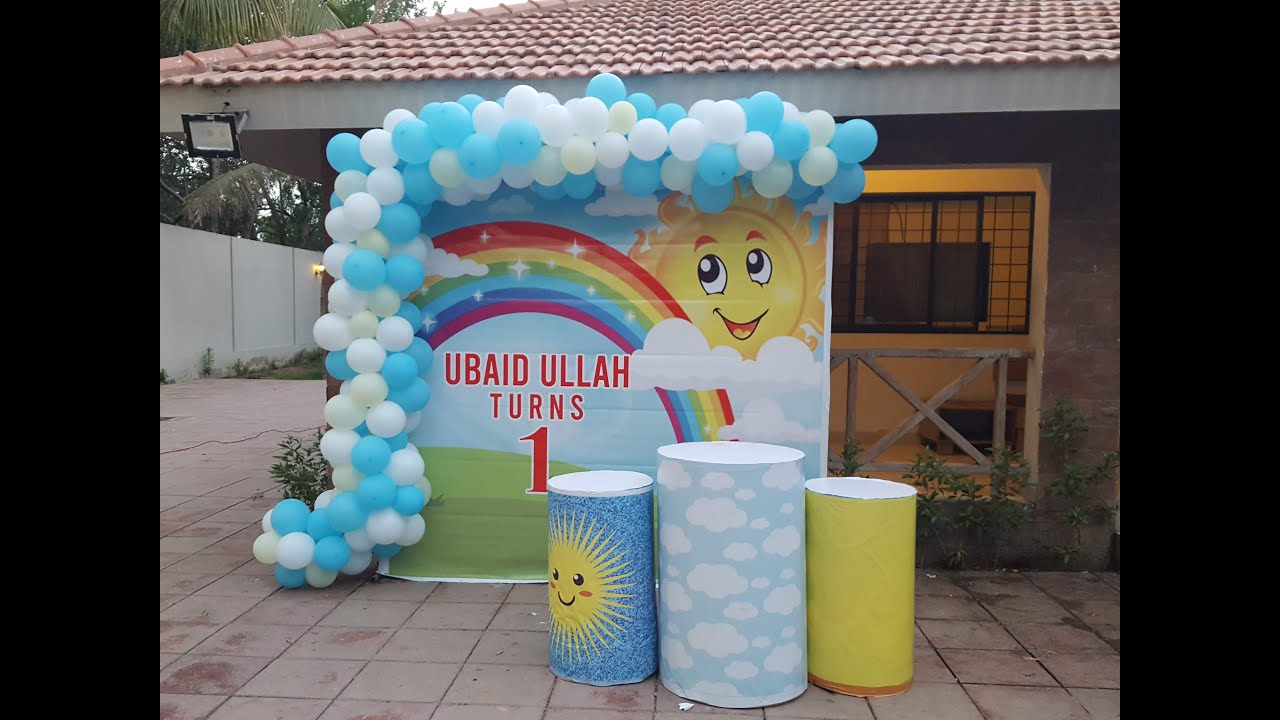 RAINBOW THEME BIRTHDAY PARTY DECOR | BIRTHDAY PARTY AT FARM HOUSE ...