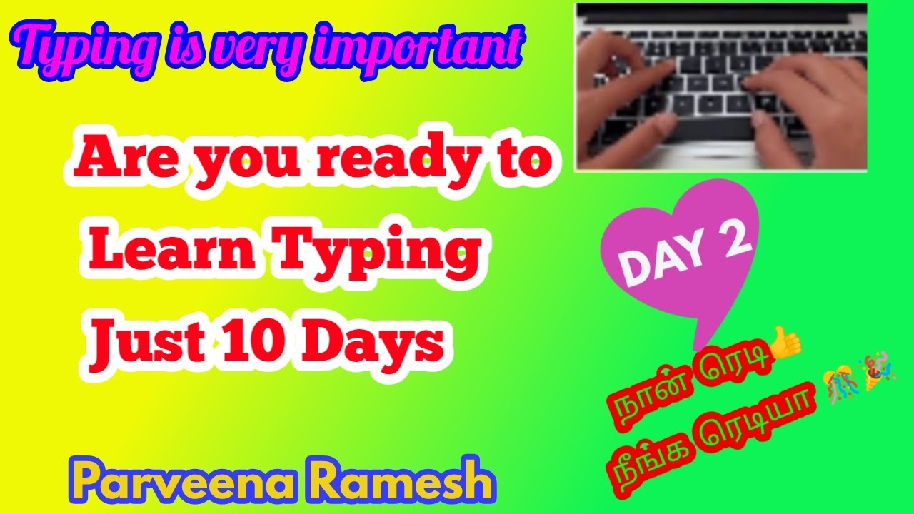 Learn English Typing in 10 Days - Day 2 | Free Typing Lessons In Tamil ...