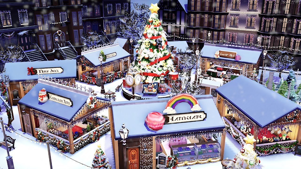 Christmas Market 🎅 | The Sims 4 - Speed Build (NO CC) - YouTube