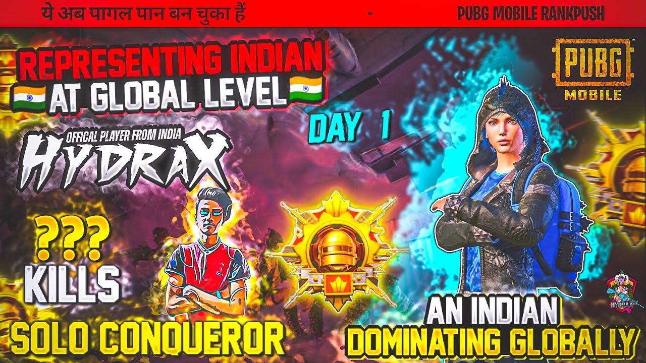 🔥Day-1 🇮🇳HYDRAX OFFICIALLY FROM INDIA RANKPUSHING FOR CONQUEROR 🥶 • (??? KILLS ...