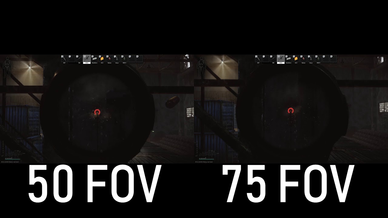 EFT: M4A1: Prone - Full auto 50 vs. 75 FOV - YouTube
