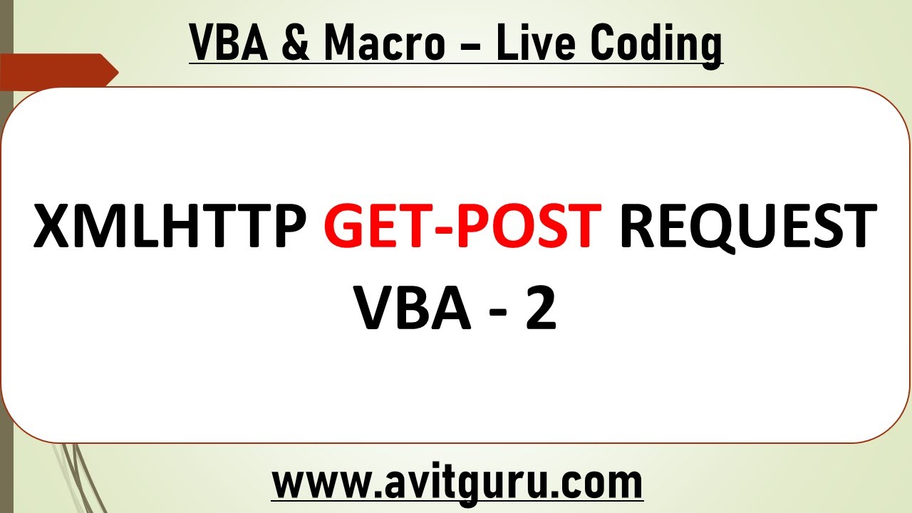 XMLHTTP GET POST REQUEST VBA 2 YouTube xmlhttp-get-post-request-vba-2-youtube