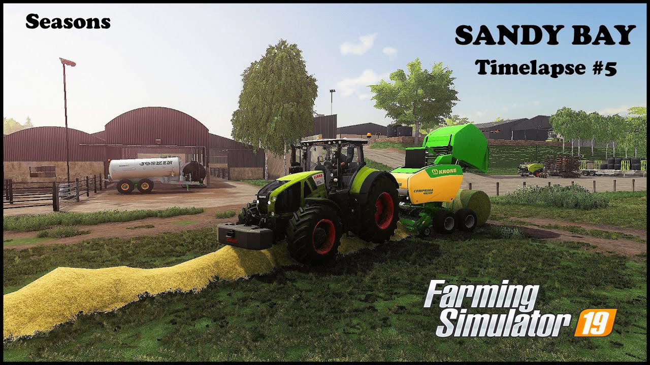 Raking, baling, collecting hay bales & fertilising | Sandy Bay | FS19 ...