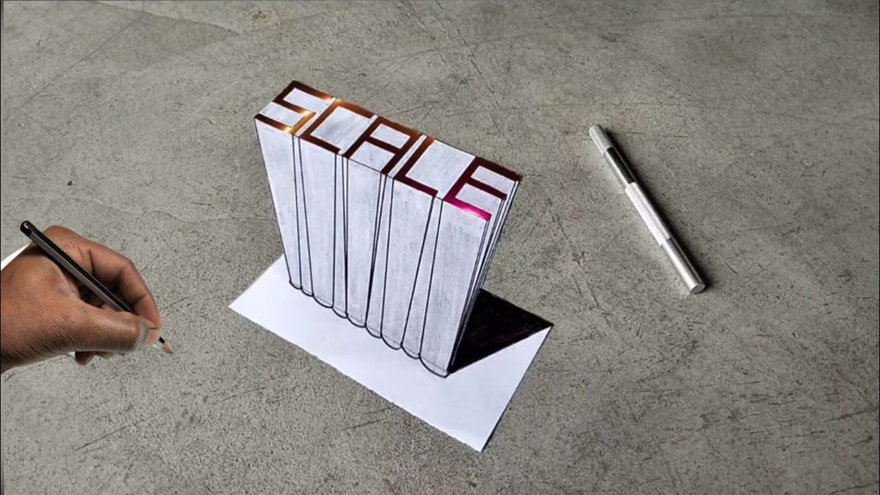 Realistic Scale 3d drawing step by step - YouTube
