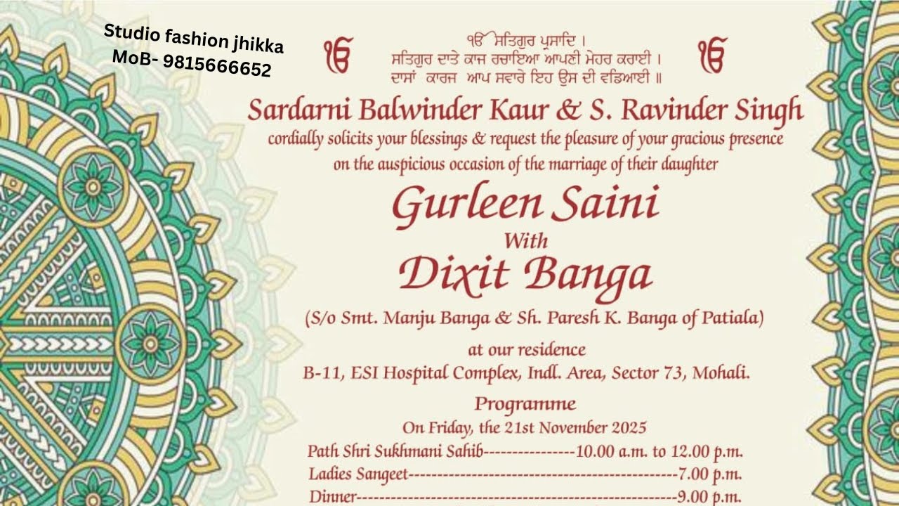 Live wedding Path & Ladies Sangeet (Gurleen Saini With Dixit Banga ...