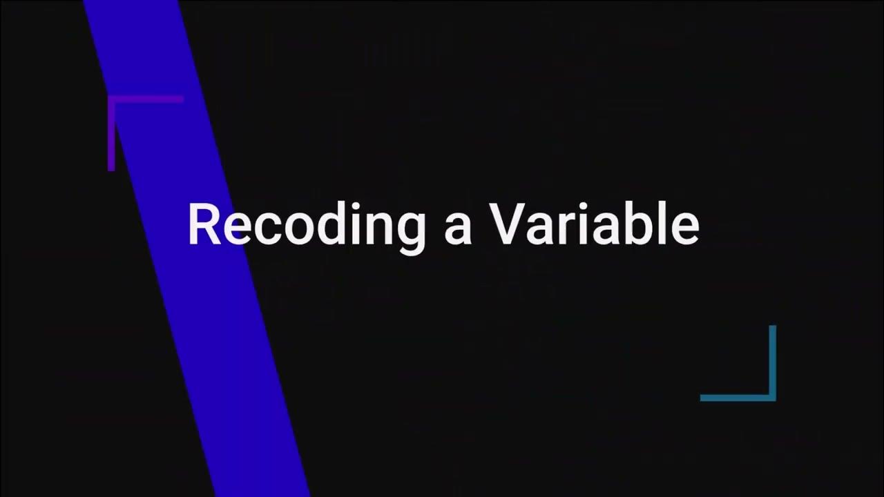 Recoding a Variable in SPSS - YouTube
