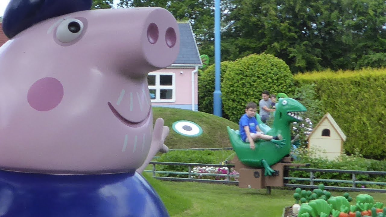 George's Dinosaur Adventure at Peppa Pig World FULL RIDE - YouTube