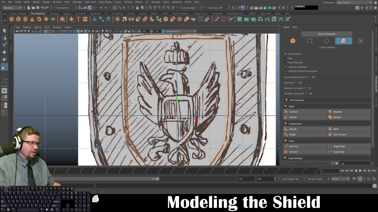 Autodesk Maya 2019 - Modeling the Shield - YouTube