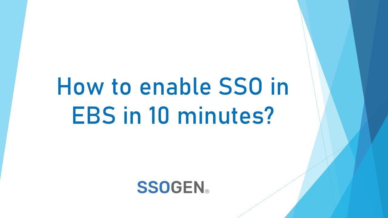 How to enable SSO in Oracle (EBS/ERP) in 10 minutes? - YouTube
