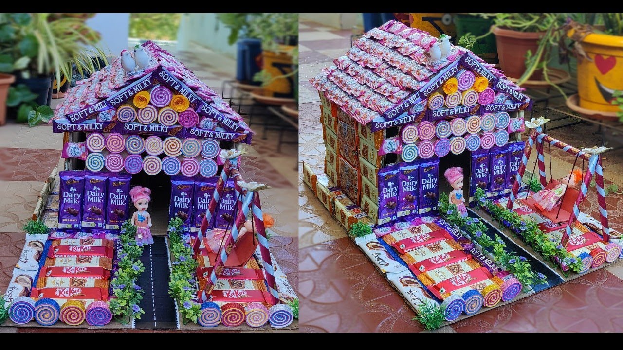 Chocolate House making at home: The easy way || How to make a candy ...