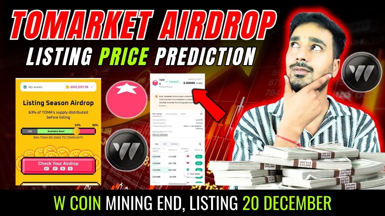 TOMARKET Price Listing prediction | W Coin Listing 20 December - YouTube