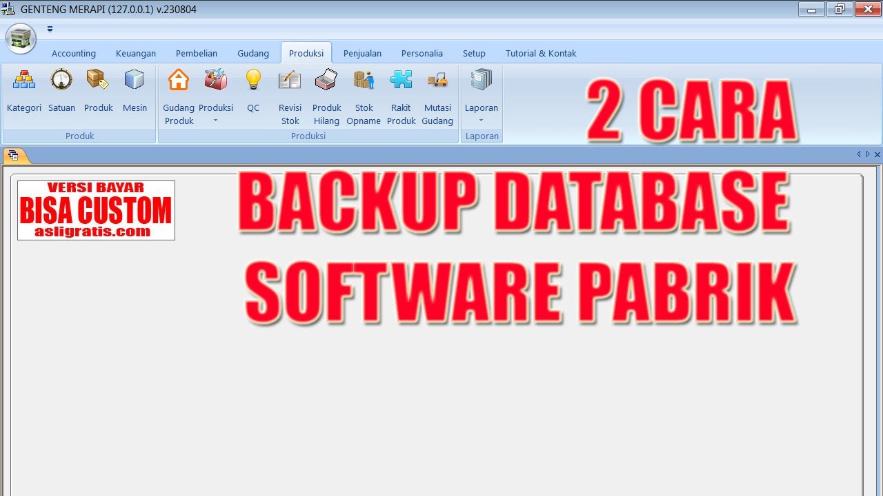 2 CARA BACKUP DATABASE SOFTWARE PABRIK - YouTube