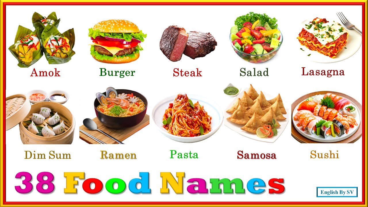 Learn Common Food Names in English | Essential Food Vocabulary for ...