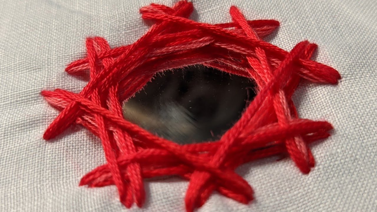 Hand embroidery design tutorial | Mirror work 2020 new - YouTube