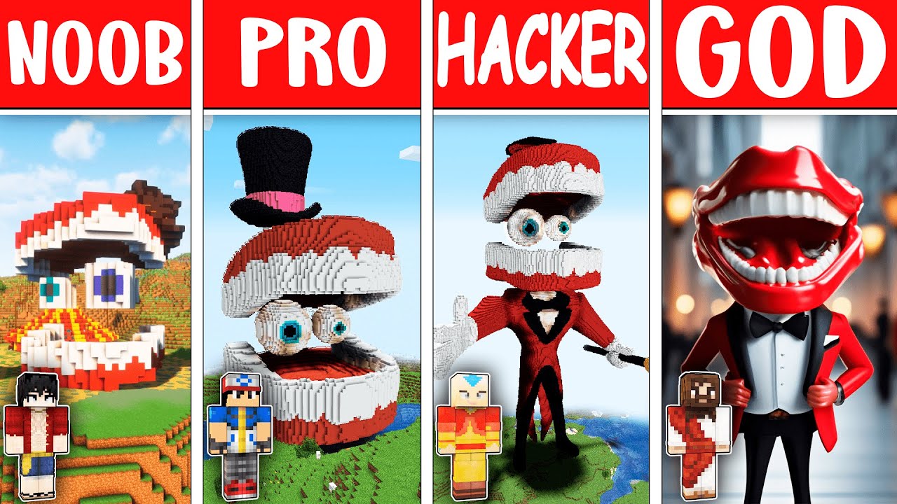Caine in REAL LIFE - Digital Circus in Minecraft! Noob vs Pro vs Hacker ...