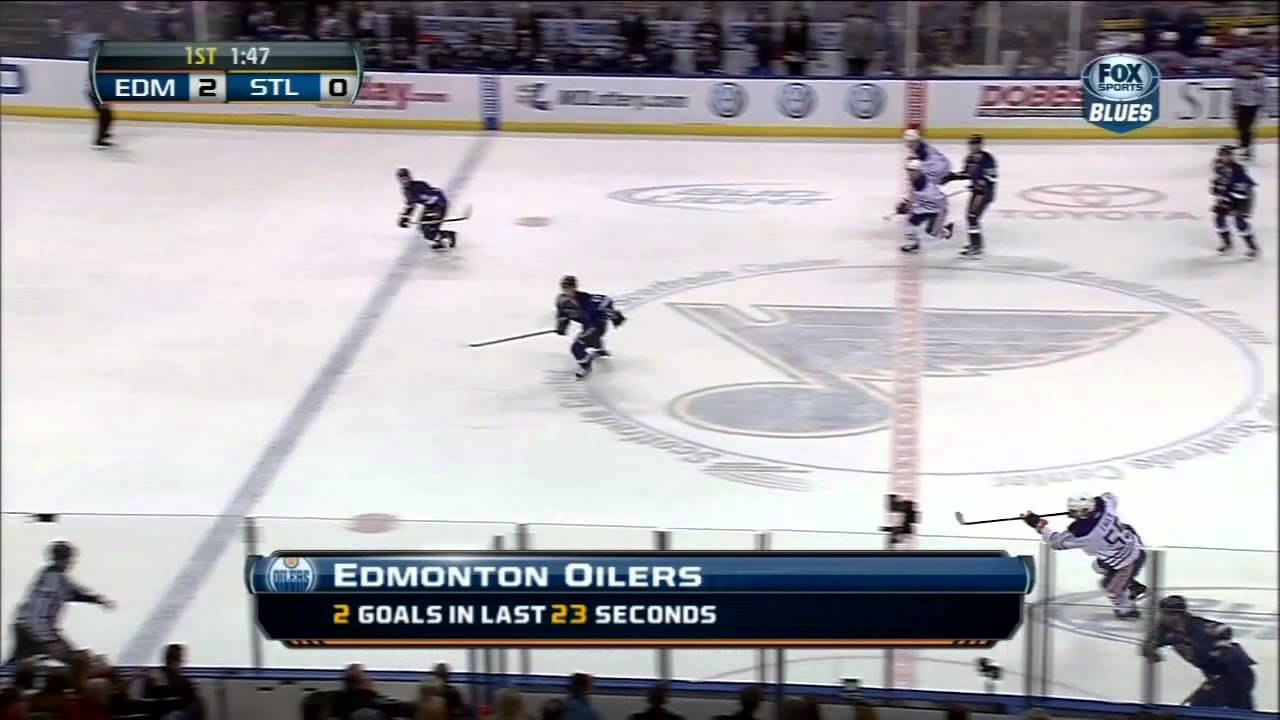 Ryan Whitney goal 2-0 Mar 1 2013 Edmonton Oilers vs St. Louis Blues NHL ...