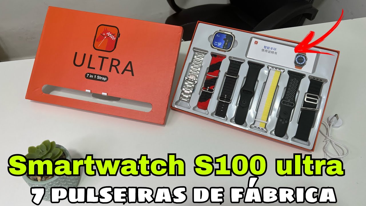 COMPREI O SMARTWATCH S100 ULTRA 7 em 1 DO ALIEXPRESS VALEU A PENA ...