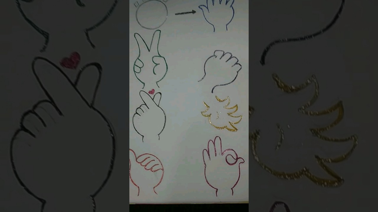 Different Hand Gestures Drawing Ideas #drawing #queensbestcreation ...