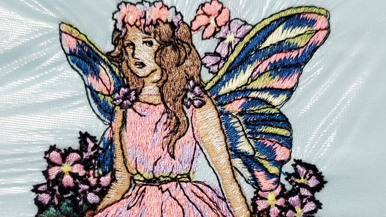 Princess Butterfly 🦋 Flowers Embroidery Design - YouTube