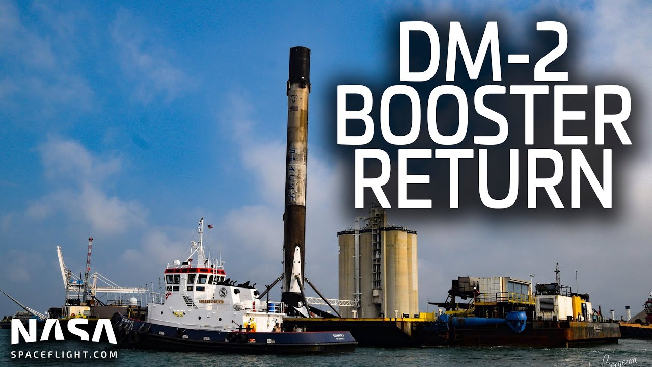 SpaceX DM-2 Booster Arrival at Port Canaveral - YouTube
