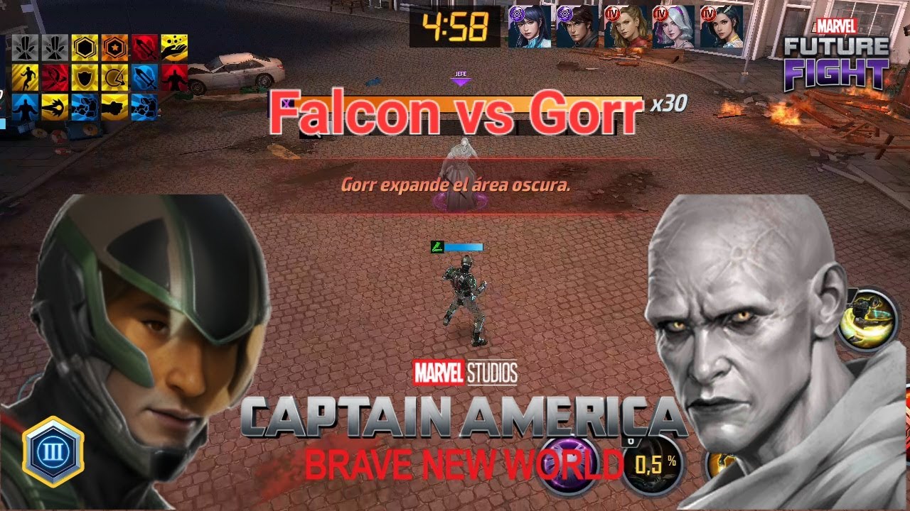 Marvel Future Fight - Venciendo al Jefe Mundial Leyenda GORR con Falcon ...