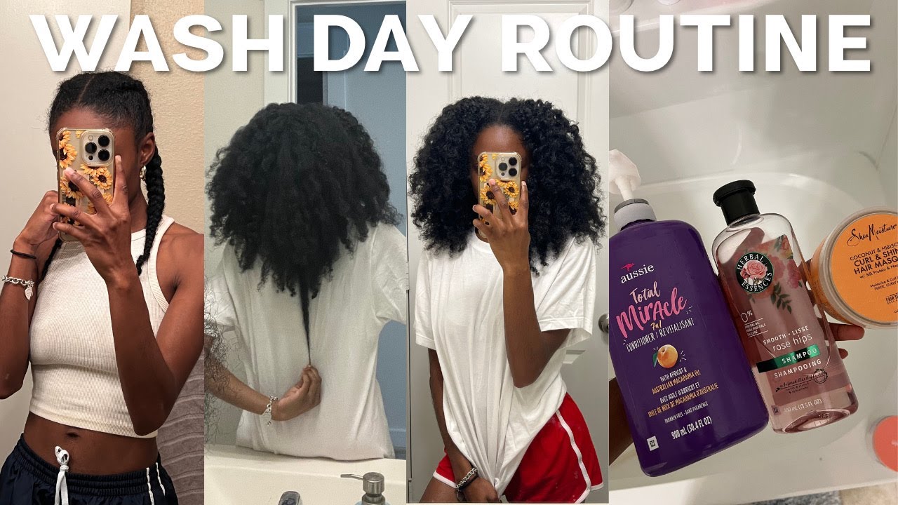 My Natural Hair Wash Day Routine For Long Healthy Hair Growth - YouTube