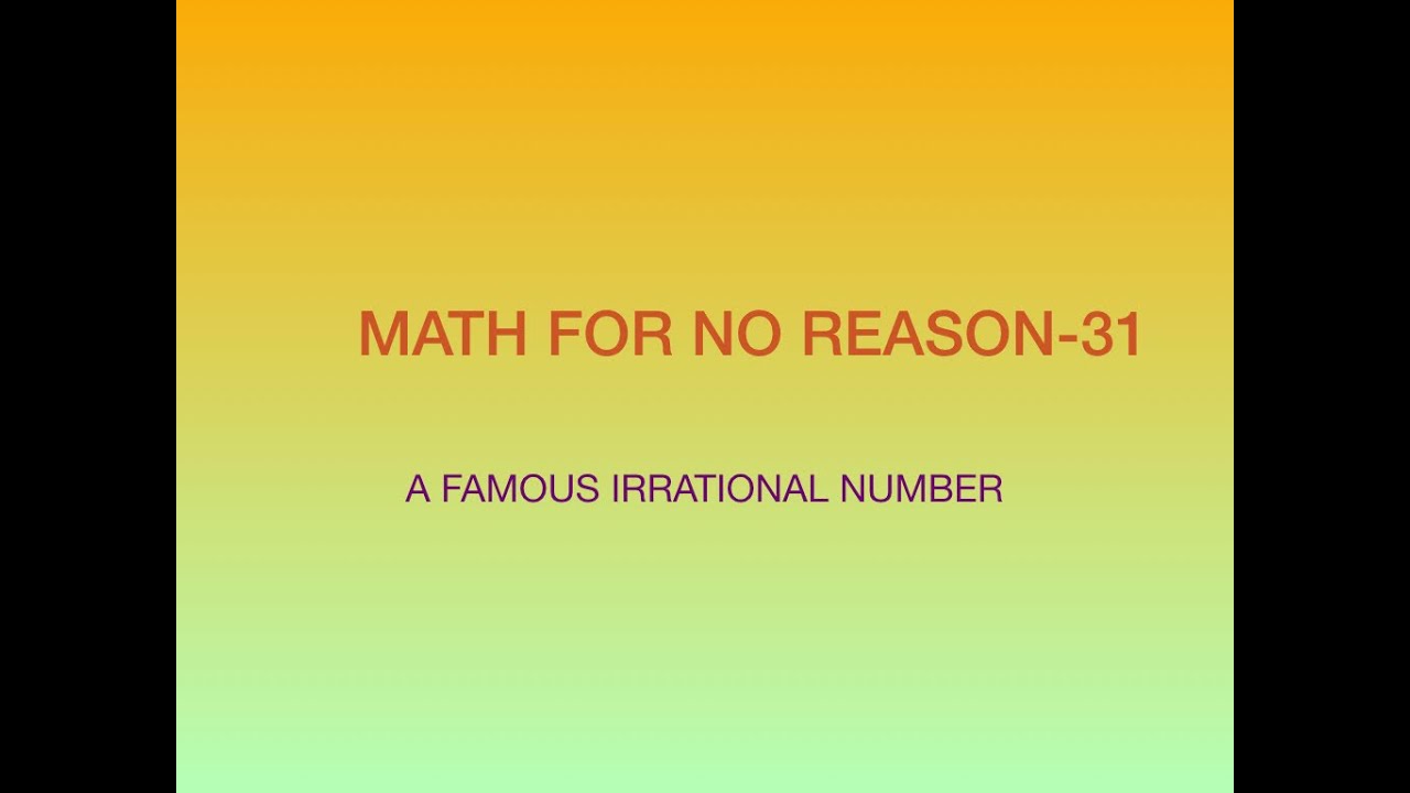 Math For No Reason - 31 - YouTube