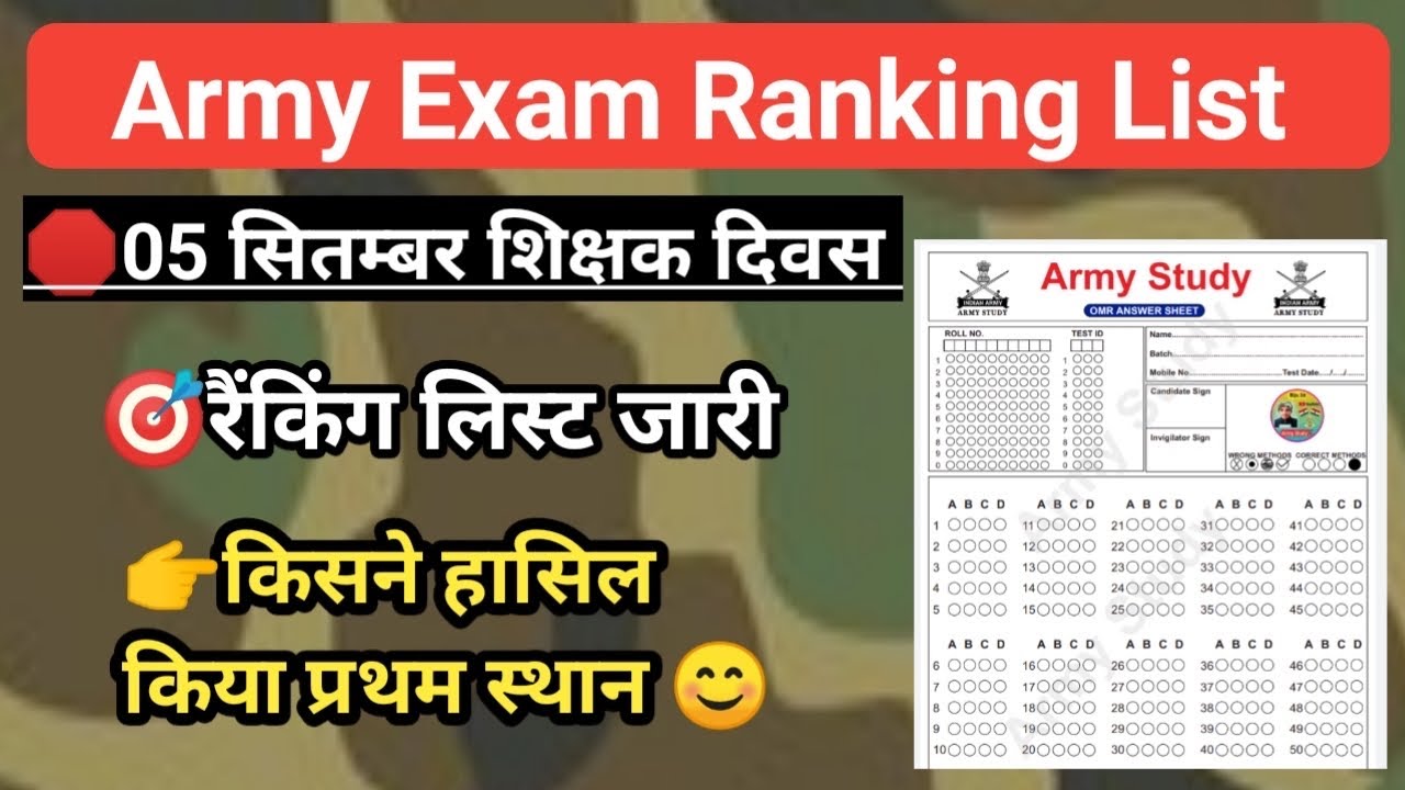 army gd ranking test paper list | army gd test ranking | army exam ...