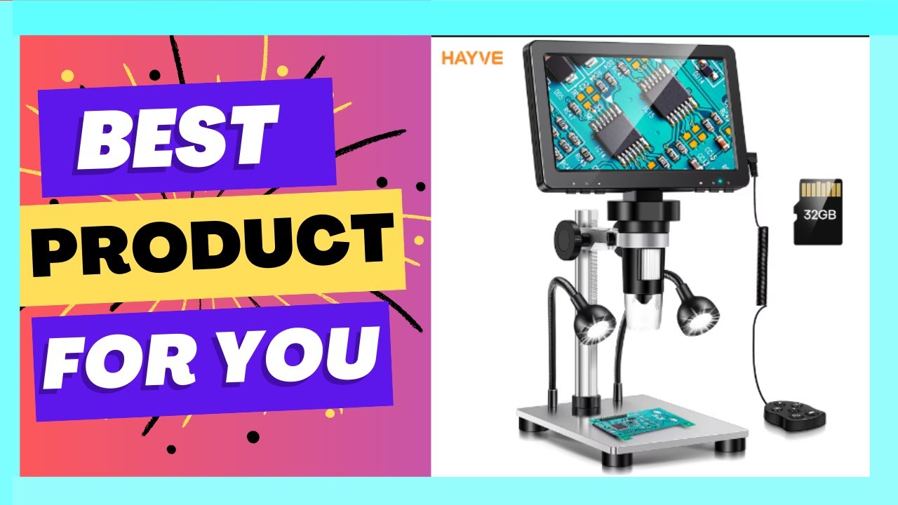 Hayve 7‘’ Digital Microscope 1200X Zoom 12MP HD Electronic Microscopes ...