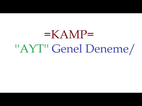 AYT Genel Deneme - Kamp Analiz / İşlenen Tüm Konular