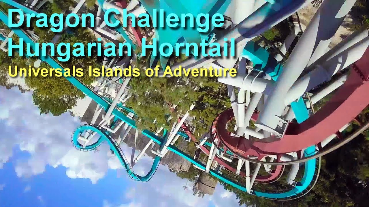 Dragon Challenge Hungarian Horntail Roller Coaster On Ride POV Universal Islands of Adventure ...