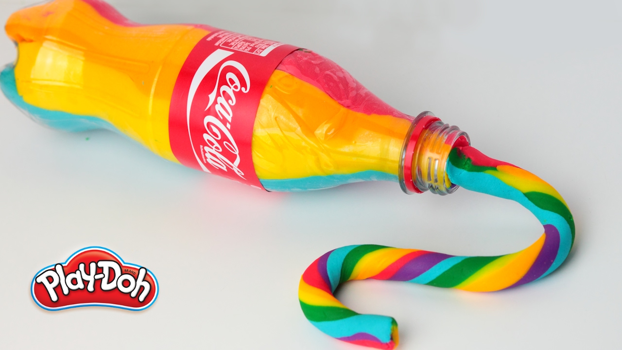 Rainbow Coca Cola - DIY with Play Doh Modelling Clay Super Mini Cola ...