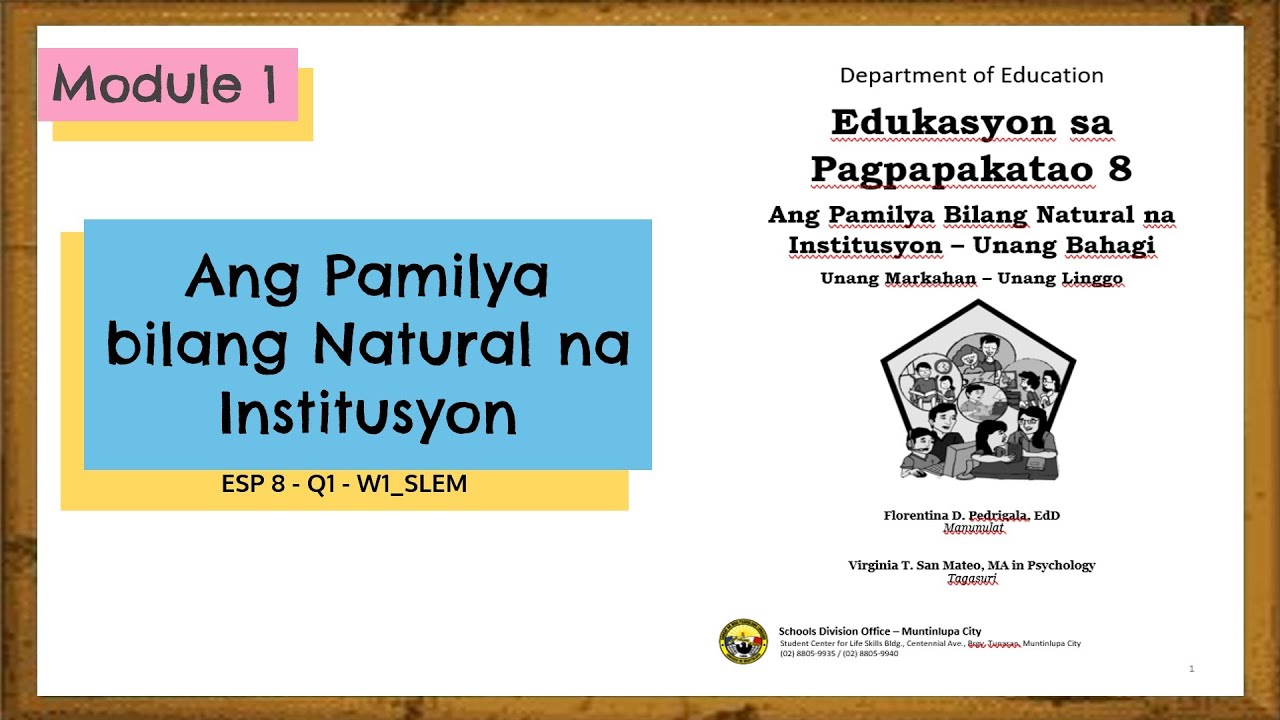 ESP 8 I Quarter 1 I Week 1 I SLEM - YouTube