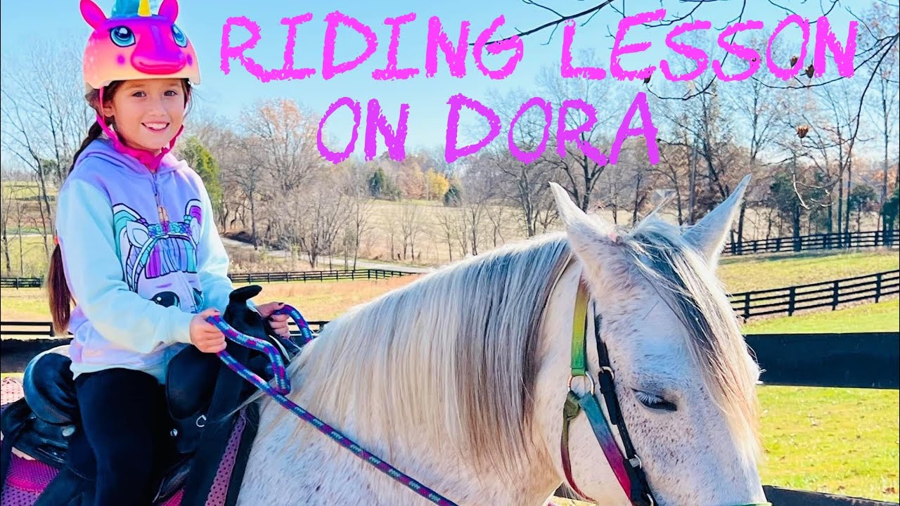Riding Dora by myself!!! Only my third lesson - YouTube