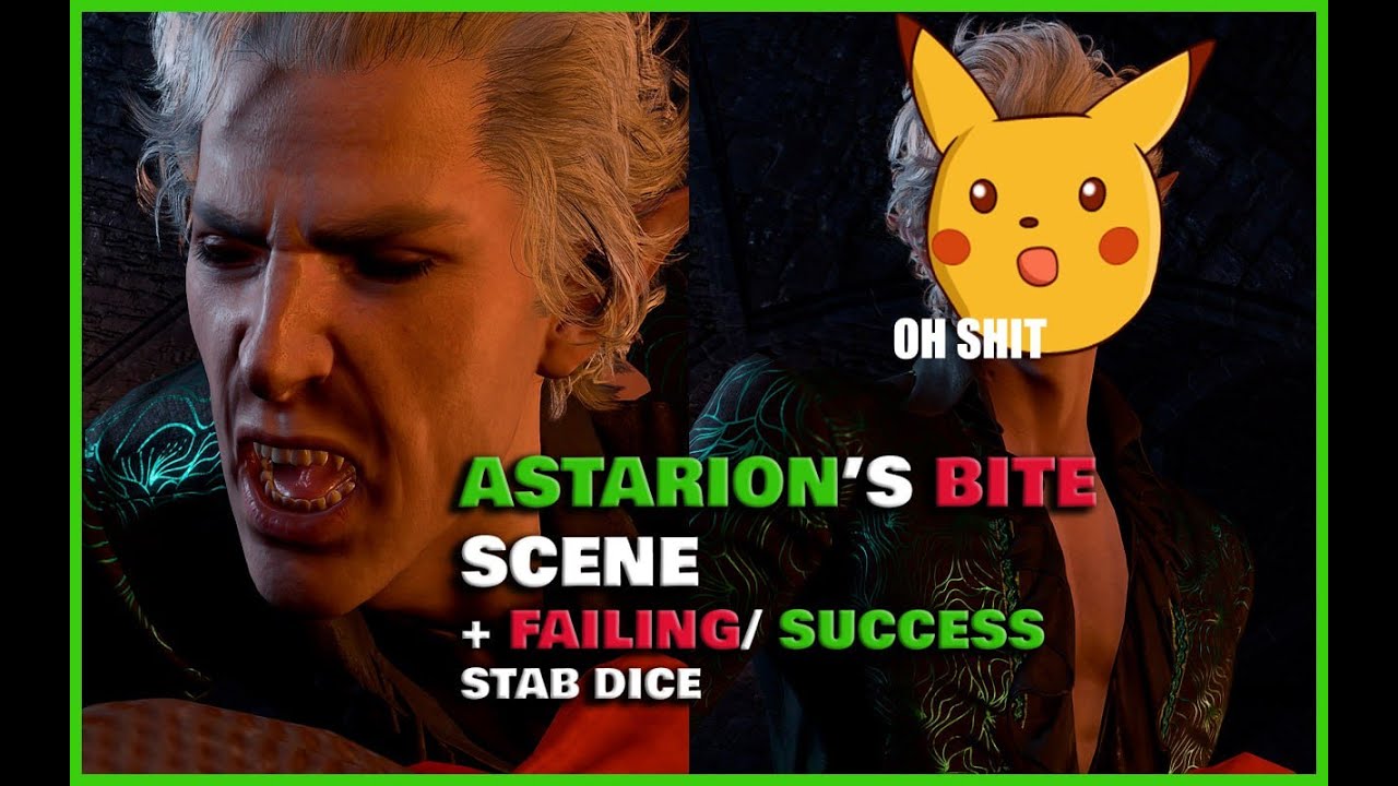 ASTARION: BITE SCENE | STAB DICE SUCCESS/FAIL | BALDUR'S GATE 3 - YouTube