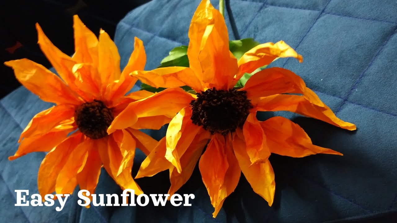 Easy Sunflower Making with Paper#diy paper sunflower - YouTube