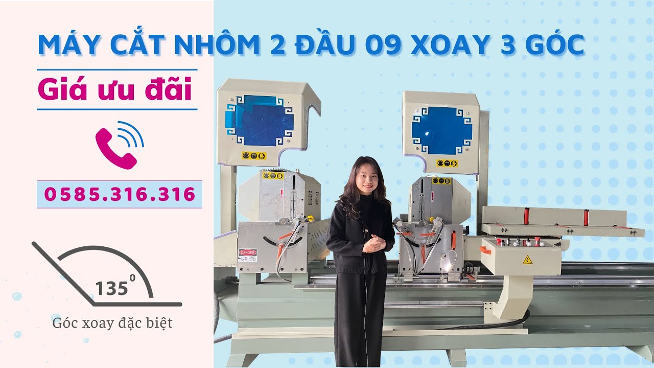 Máy cắt nhôm 2 đầu 09 xoay 3 góc ĐẶC BIỆT trên thị trường || Halotech - YouTube