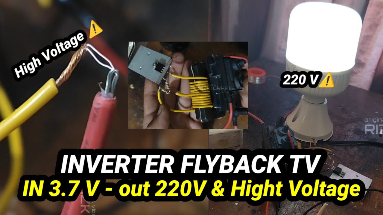 idea to make an inverter from a flyback tv and 18650 battery - YouTube