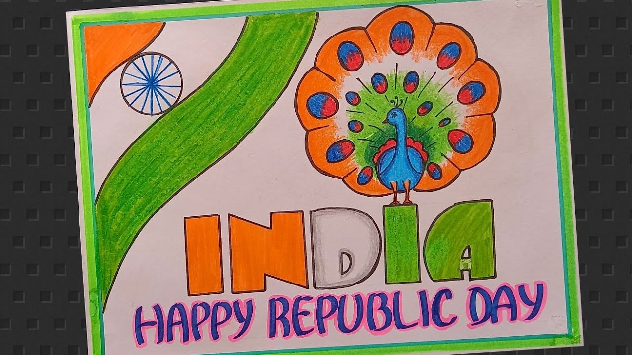 Republic Day Drawing/ Republic Day Poster Drawing/ How To Draw Republic ...