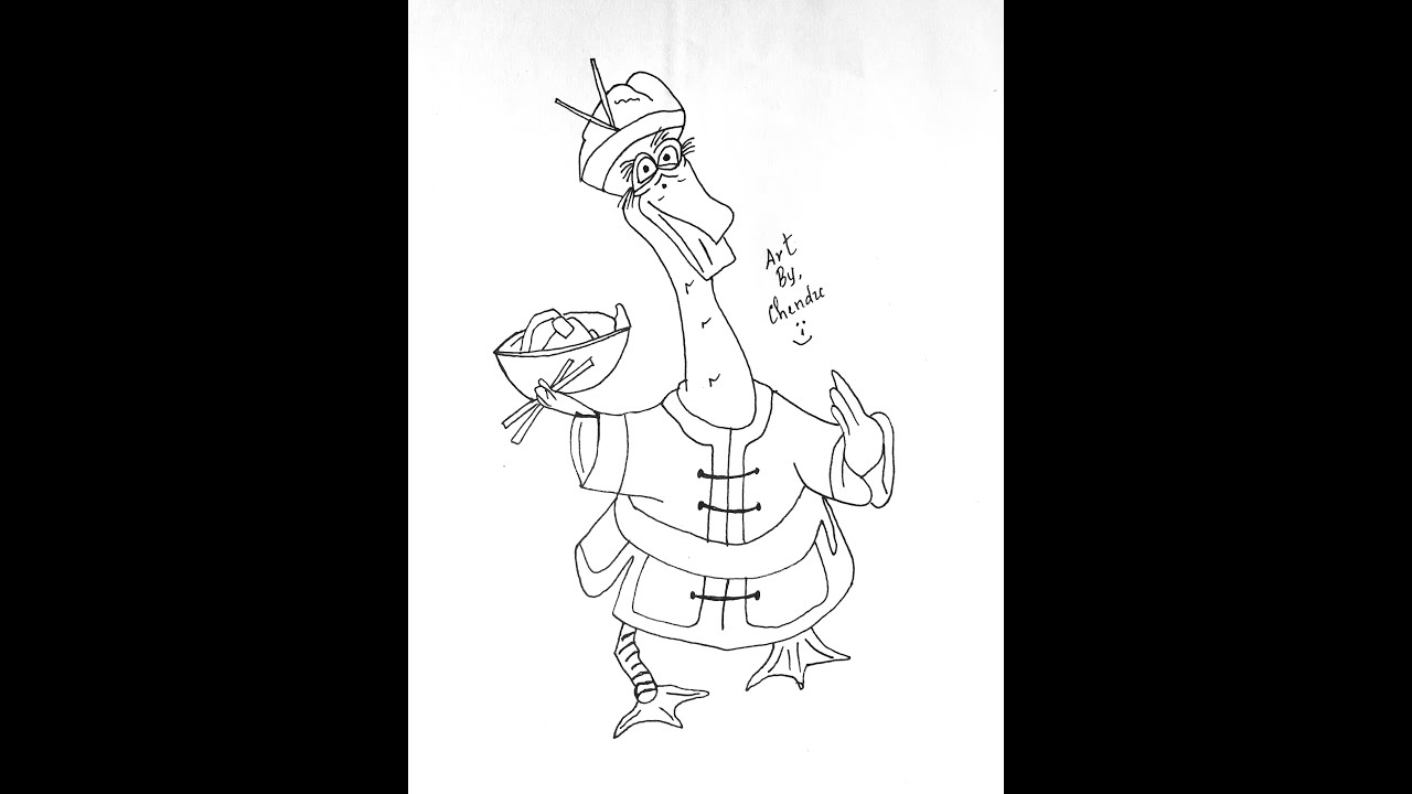 How to draw Mr. Ping Kungfu Panda Po's dad - YouTube