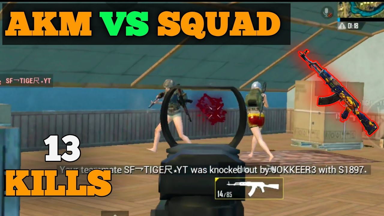 13 KILLS Akm vs Squad Rush Game play In Pubg Lite video 🔥 J's Gaming yt ...