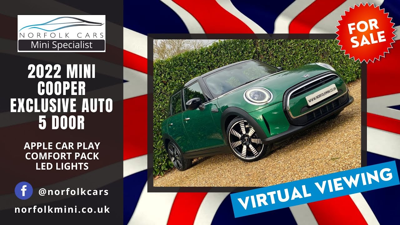 2022 Mini Cooper Exlusive 5 door steptronic in British racing green fro ...