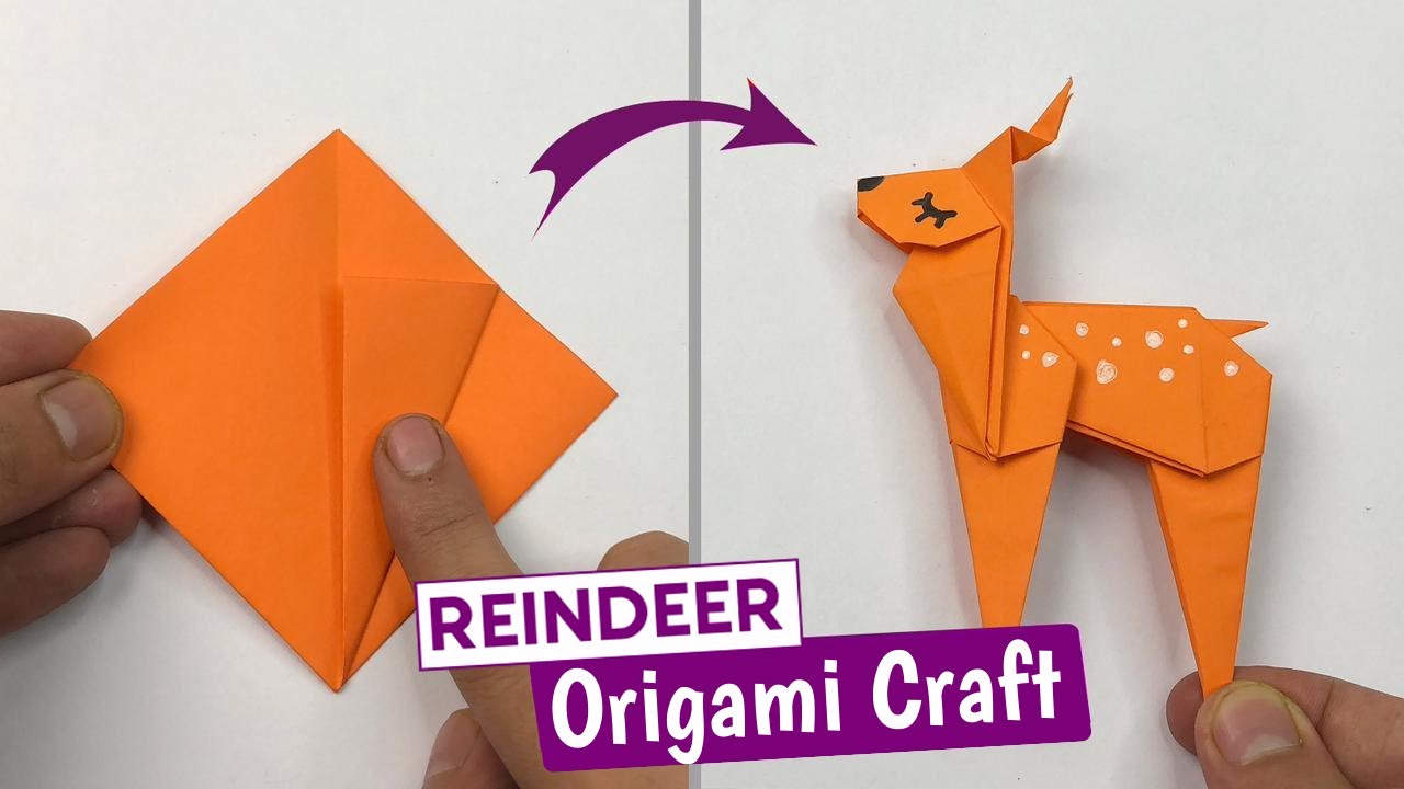 Reindeer Paper Craft | Origami Christmas Craft Ideas For Kids - YouTube