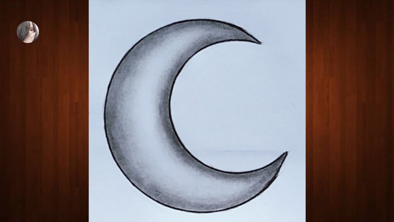 How to draw moon || Moon drawing || Easy moon drawing || Drawing ...