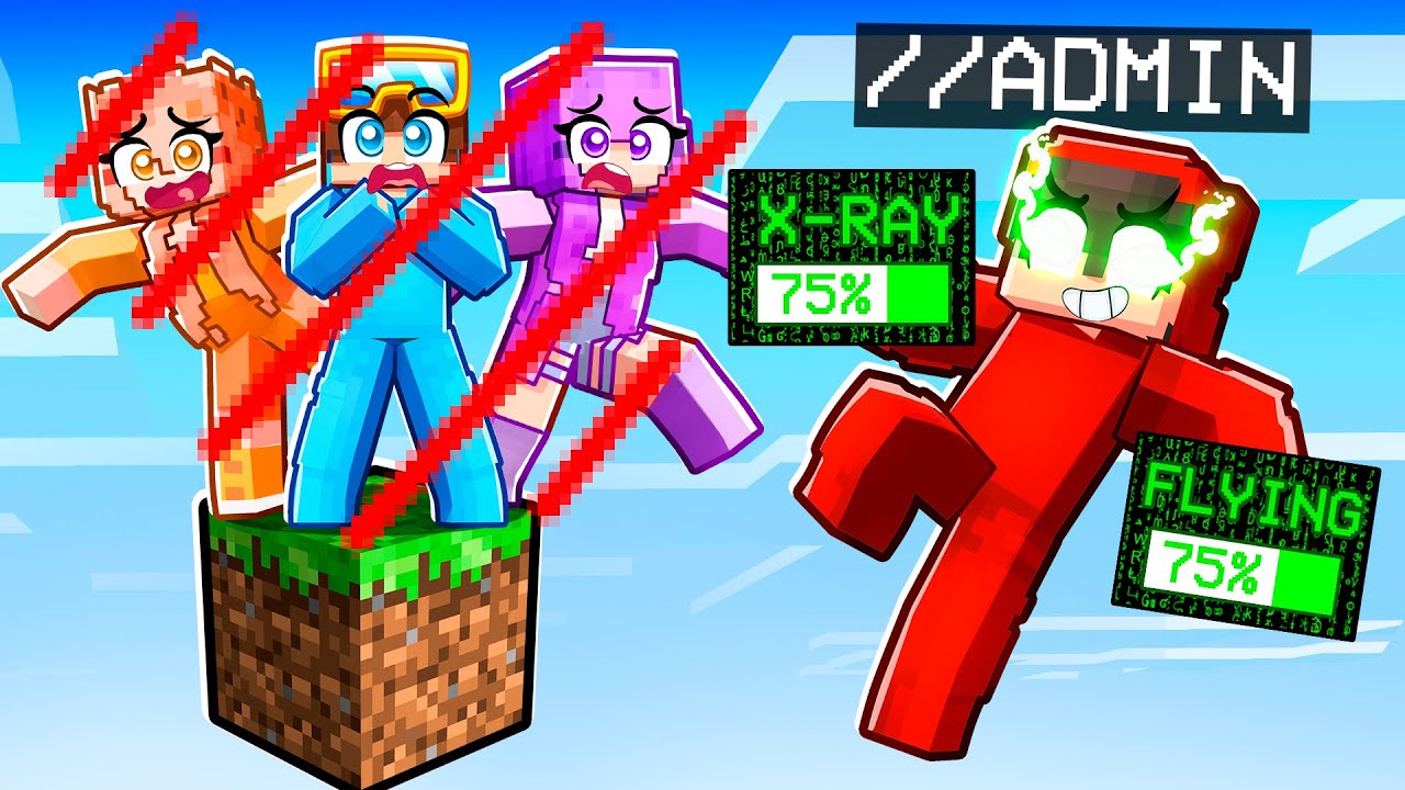 One Block but I have ADMIN COMMANDS (Minecraft) - YouTube