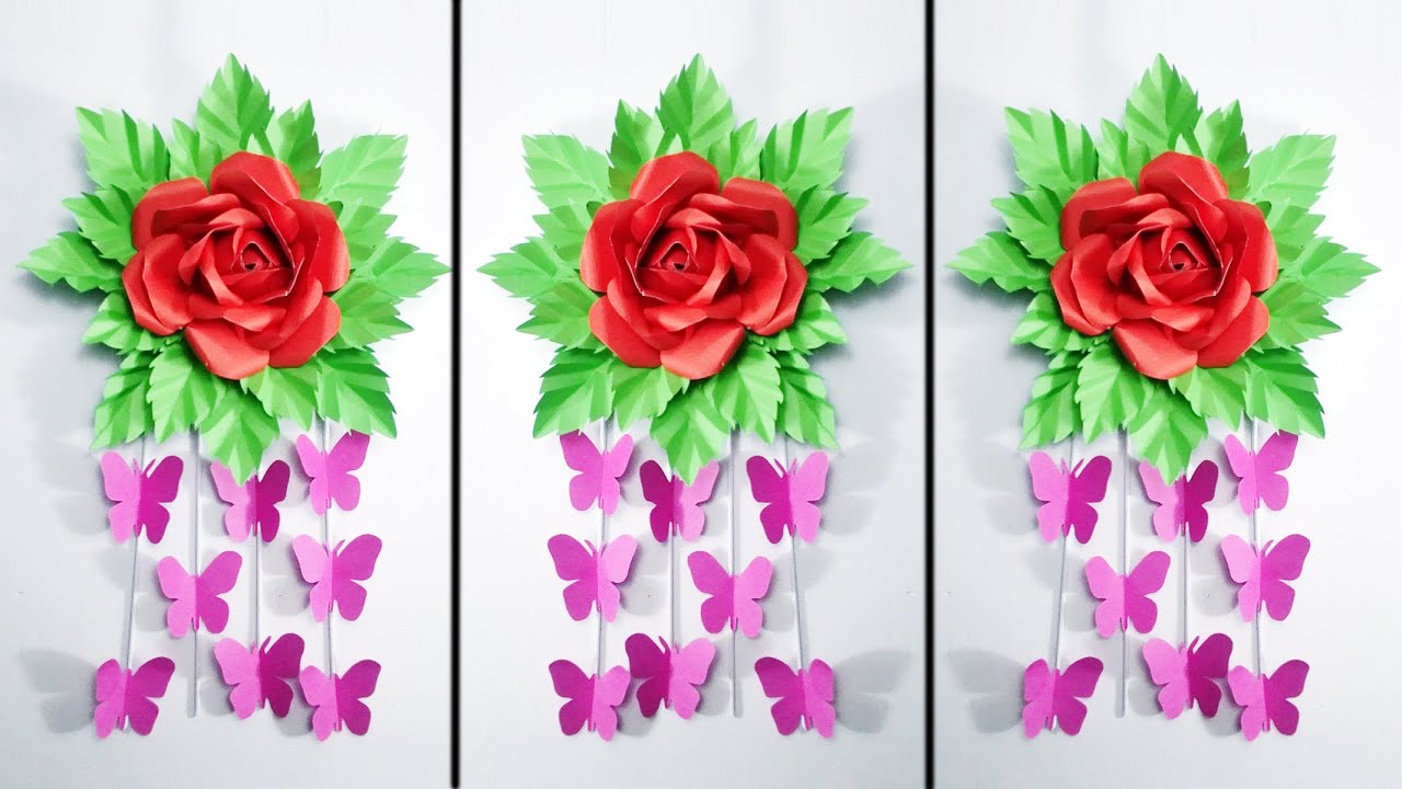 Hiasan Dinding Dari Kertas | Cara Buat Bunga Kertas Mudah | Hiasan ...